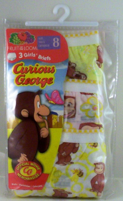 New Curious George Girls Underwear Briefs Sz 8 3 PC-NIP | eBay