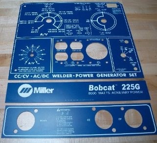 Miller Welder Blue & White Acrylic Laser Cut Bobcat 225G 3-Pcs Control ...
