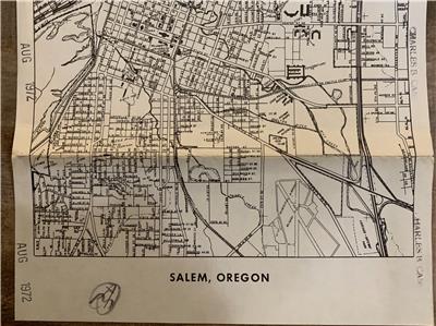 ad1-F Vintage Map 1970's Salem Oregon 8.5 x 14" 270a | eBay
