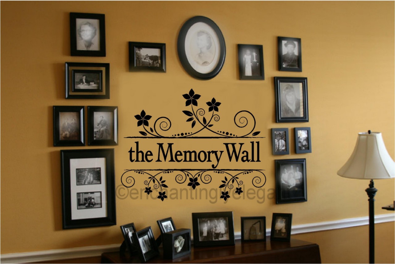 The Memory Wall Flowers Scroll Vinyl Decal Sticker Words Letters ...
