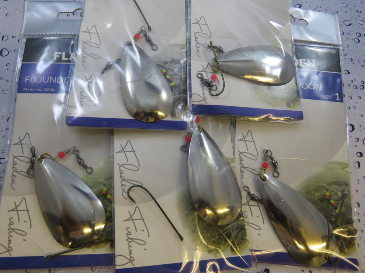 5 Flounder Spoon Rig Sz 1 Hook Flattie DAB Plaice Sole Flatfish Sea ...