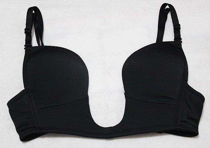 U SHAPE DEEP PLUNGE BRA BLACK 10 12 14 16 A B C D