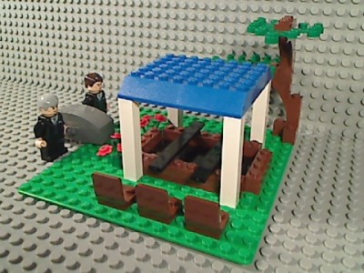 LEGO FUNERAL CASKET PALLBEARERS TENT Grave Cemetery Tree Tomb Coffin ...