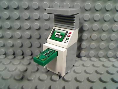 LEGO ATM MACHINE Bank Cash Money Dollar Bill Funds City Automated ...