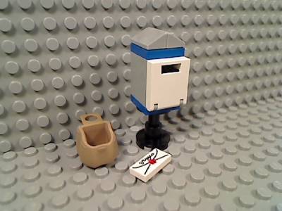 LEGO MAILBOX CARRIER BAG & LETTER Post Office Mail Courier Package ...