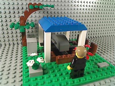 LEGO FUNERAL CASKET WIDOWER TENT Grave Cemetery Tombstone Tree Dirt ...