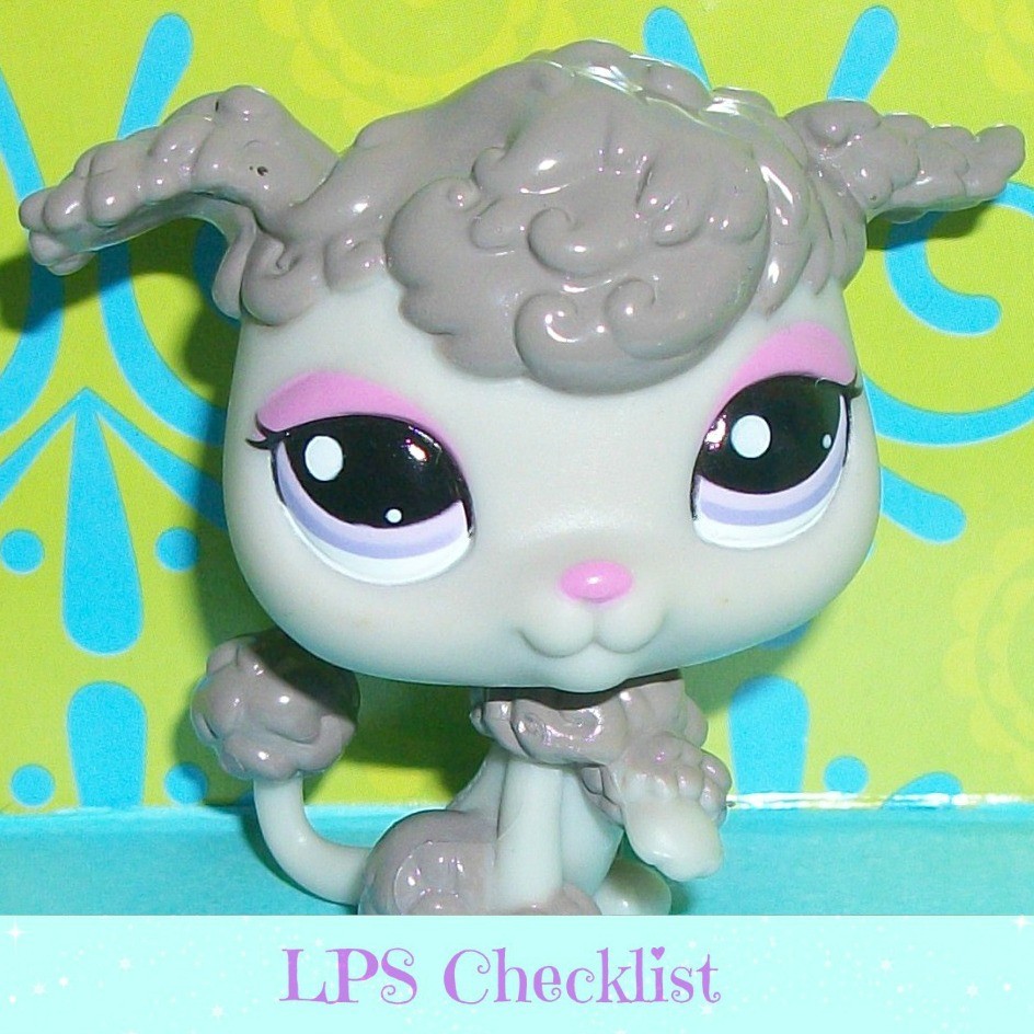 Littlest Pet Shop~#2240 GRAY POODLE PURPLE EYES Blythe Cruise Dog~J194 ...