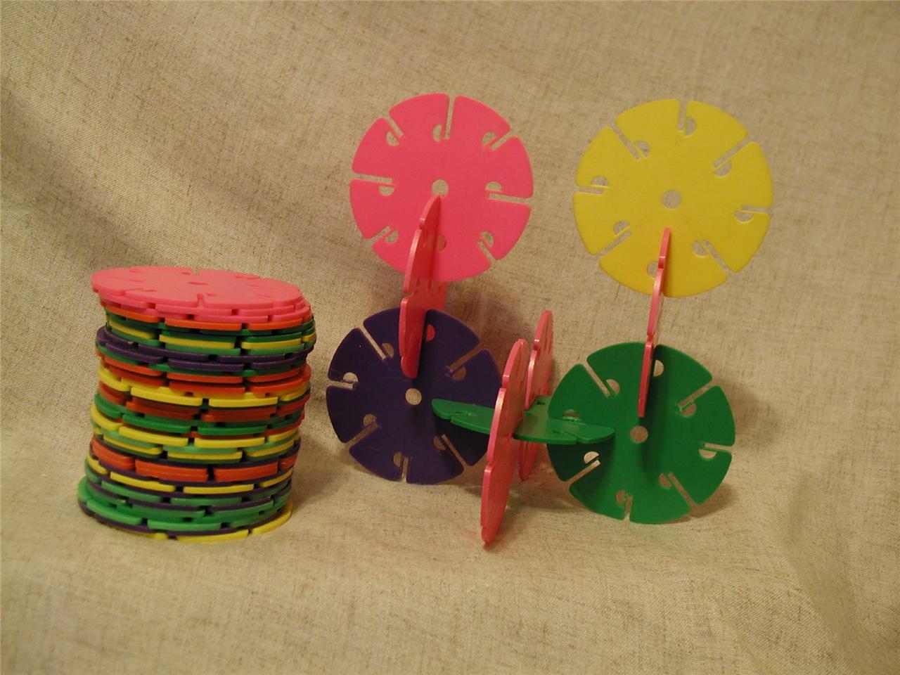 Children's toy building interlocking disks Large flower-shaped discs | eBay