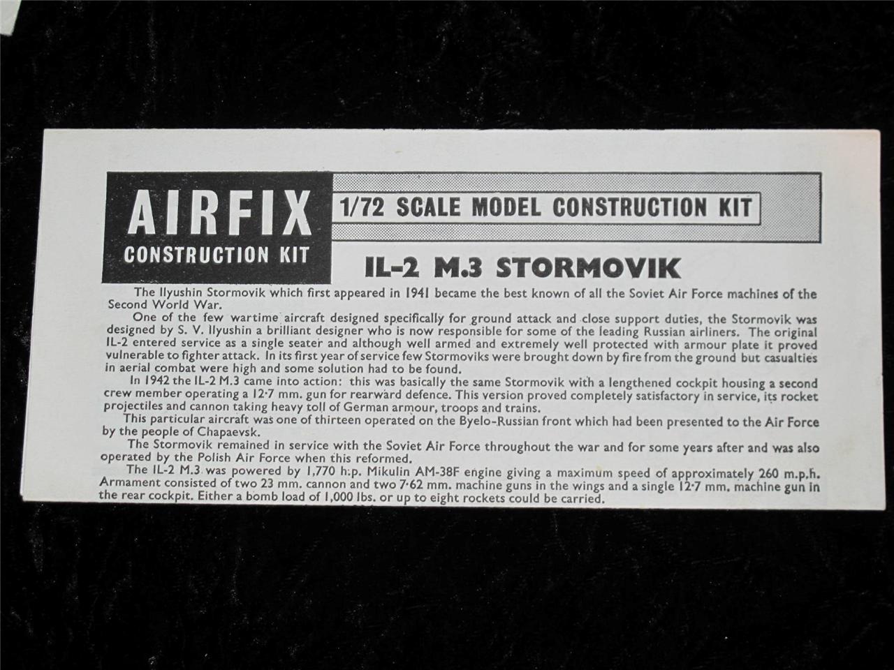 COLLECTABLE AIRFIX MODEL KIT INSTRUCTION SHEETS Type 3 Red Stripe ...
