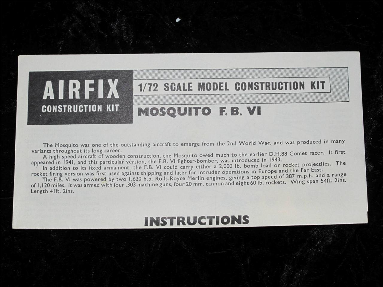 COLLECTABLE AIRFIX MODEL KIT INSTRUCTION SHEETS Type 3 Red Stripe ...