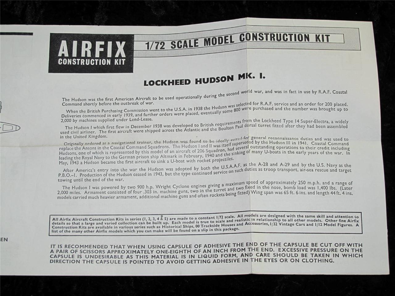 COLLECTABLE AIRFIX MODEL KIT INSTRUCTION SHEETS Type 3 Red Stripe ...