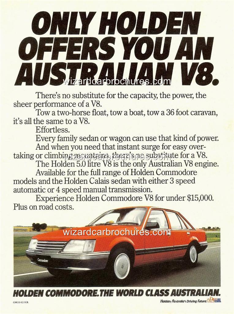 1985 VK Holden Commodore V8 A3 Poster AD Sales Brochure Advertisement ...