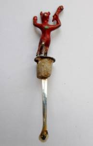 Antique 19THC RED Devil Silver Snuff Laudanum Opium Cayenne Bottle ...