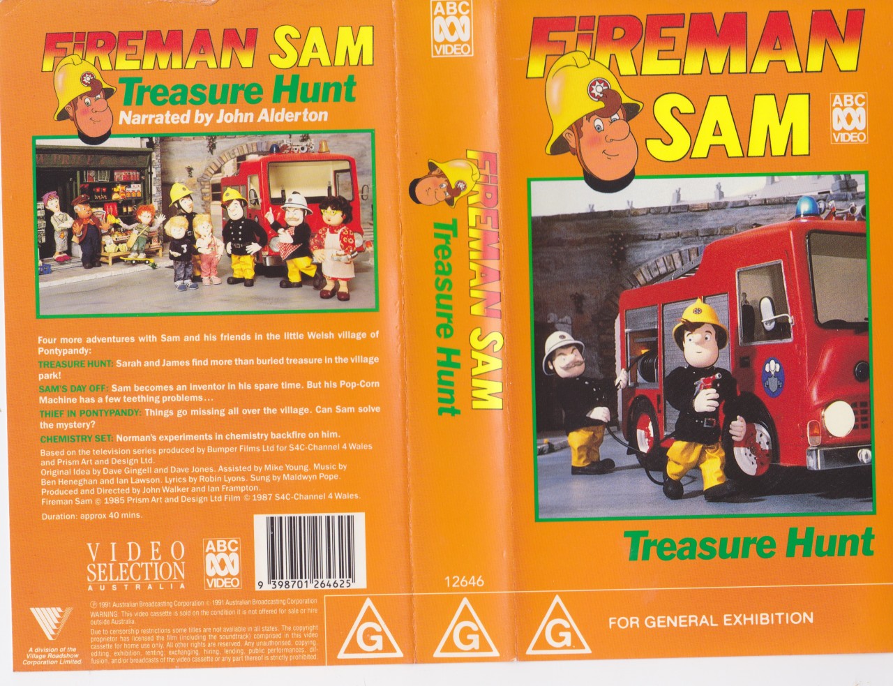 FIREMAN SAM TREASURE HUNT VHS PAL VIDEO~ A RARE FIND