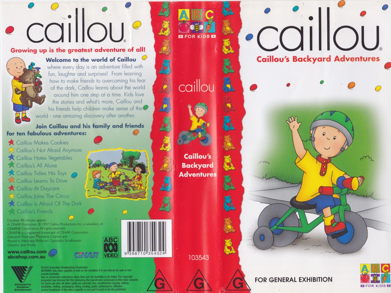 ABC~ CAILLOU BACKYARDS ADVENTURES ~VIDEO VHS PAL~ A RARE FIND | eBay
