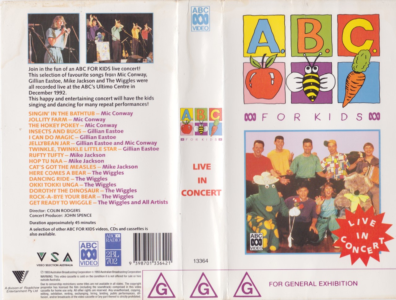 THE WIGGLES LIVE IN CONCERT VIDEO PAL VHS ~ A RARE FIND | eBay
