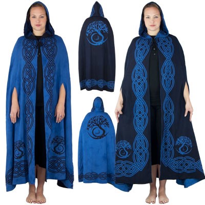 Blue Tree of Life Hooded Ceremonial Cloak! pagan wiccan witch | eBay