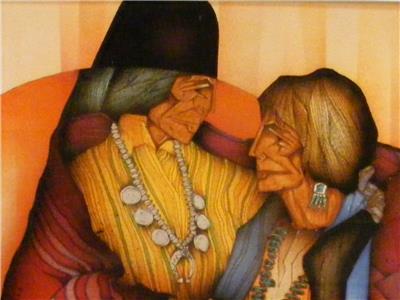Matted & Framed Print - Elderly Native American Couple In Love ...
