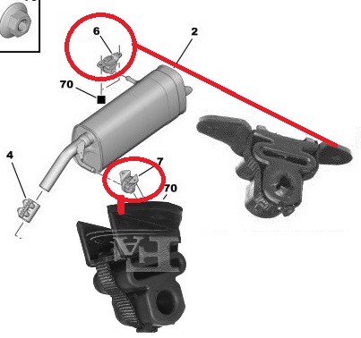 PEUGEOT 207 06 REAR EXHAUST RUBBER MOUNT SET X 2 1755J6 1755N0 | eBay