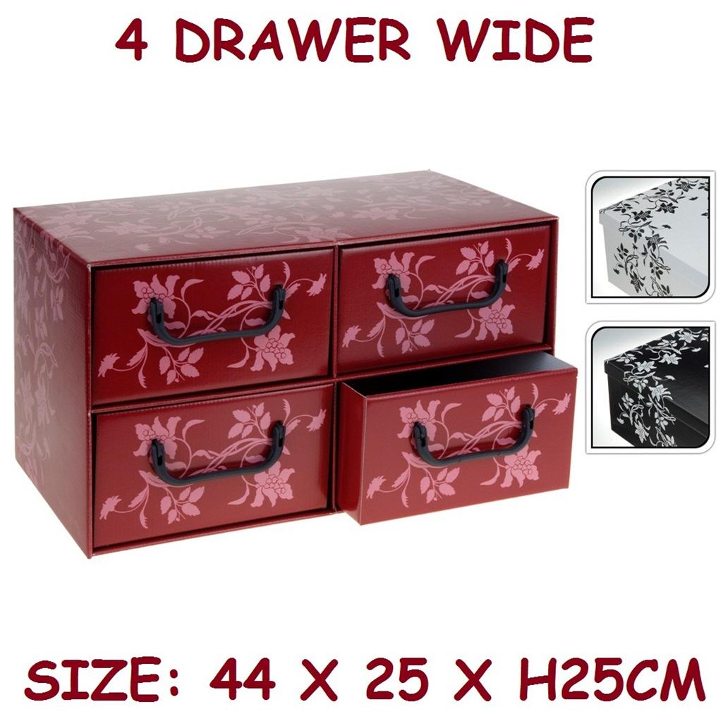 ITALIAN FLORAL CARDBOARD STORAGE BOX DRAWERS CABINET UNIT BEDROOM ...