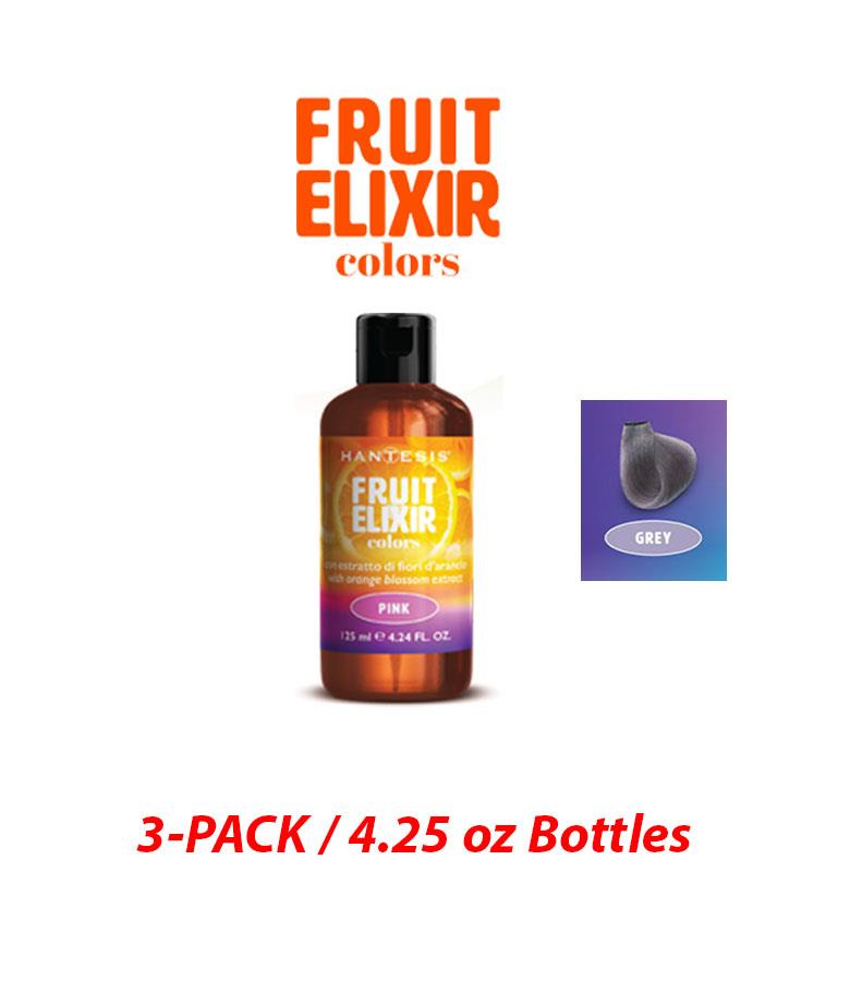 Hantesis Fruit Elixir Italian Semi-Permanent Hair Color GREY 3-Pack 3X ...