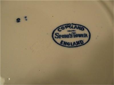VTG COPELAND SPODE'S TOWER ENGLAND BLUE TRANSFER SALAD PLATE OLD MARK ...