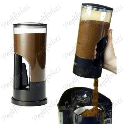 Zevro AirTight Ground Coffee Storage & Dispenser Black