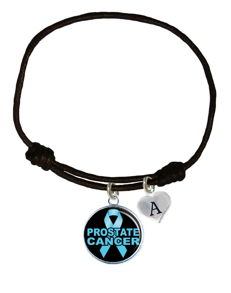 Custom Prostate Cancer Awareness Black Leather Unisex Bracelet Jewelry ...