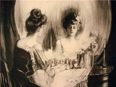 ALL IS VANITY 11x14" Poster Optical Illusion Skull & Mirror Surrealism ...