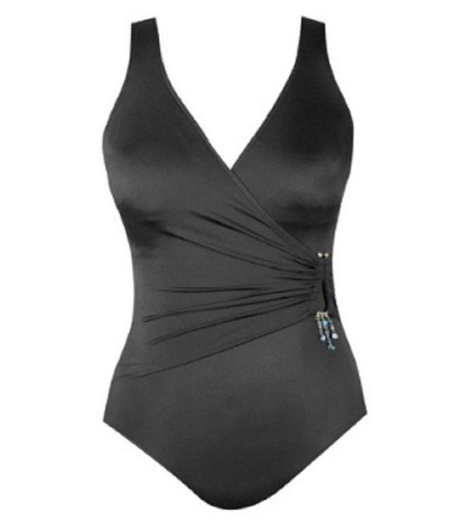 MIRACLESUIT WRAP MIRACLE BLACK JEWEL SWIMSUIT SWIM SUIT SWIMMING ...
