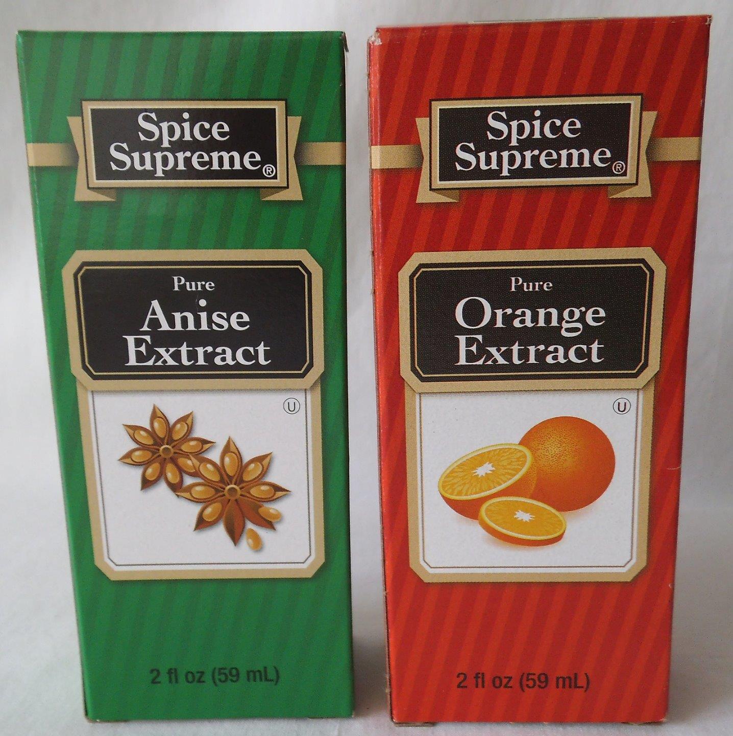 Lot of 2 Spice Supreme PURE ANISE Extract and/or PURE ORANGE Extract ...