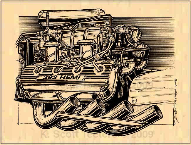 Chrysler 392 Hemi Classic Drag Racing Engine Art Print | eBay