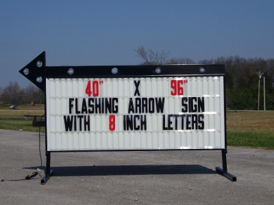 NEW FLASHING PORTABLE LIGHTED ARROW SIGN W/ LETTERS | eBay