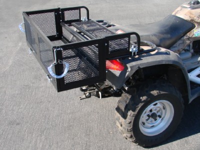 Rear ATV Storage Rack Drop Down Basket Steel Cargo Carrier With Tail ...