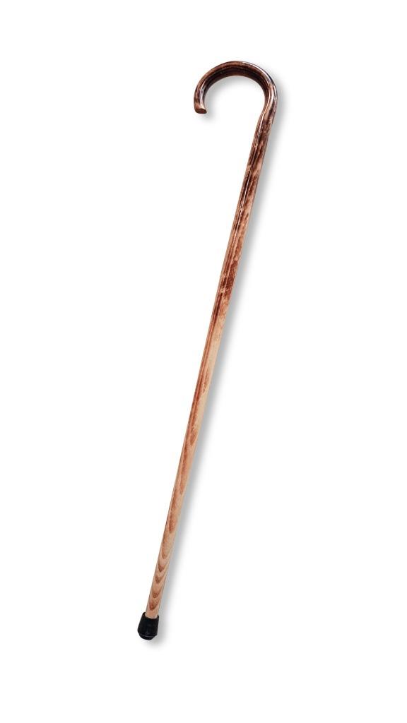 Curved STRIPPED Wooden Walking Stick Cane Classic Natural Wood SHINY ...