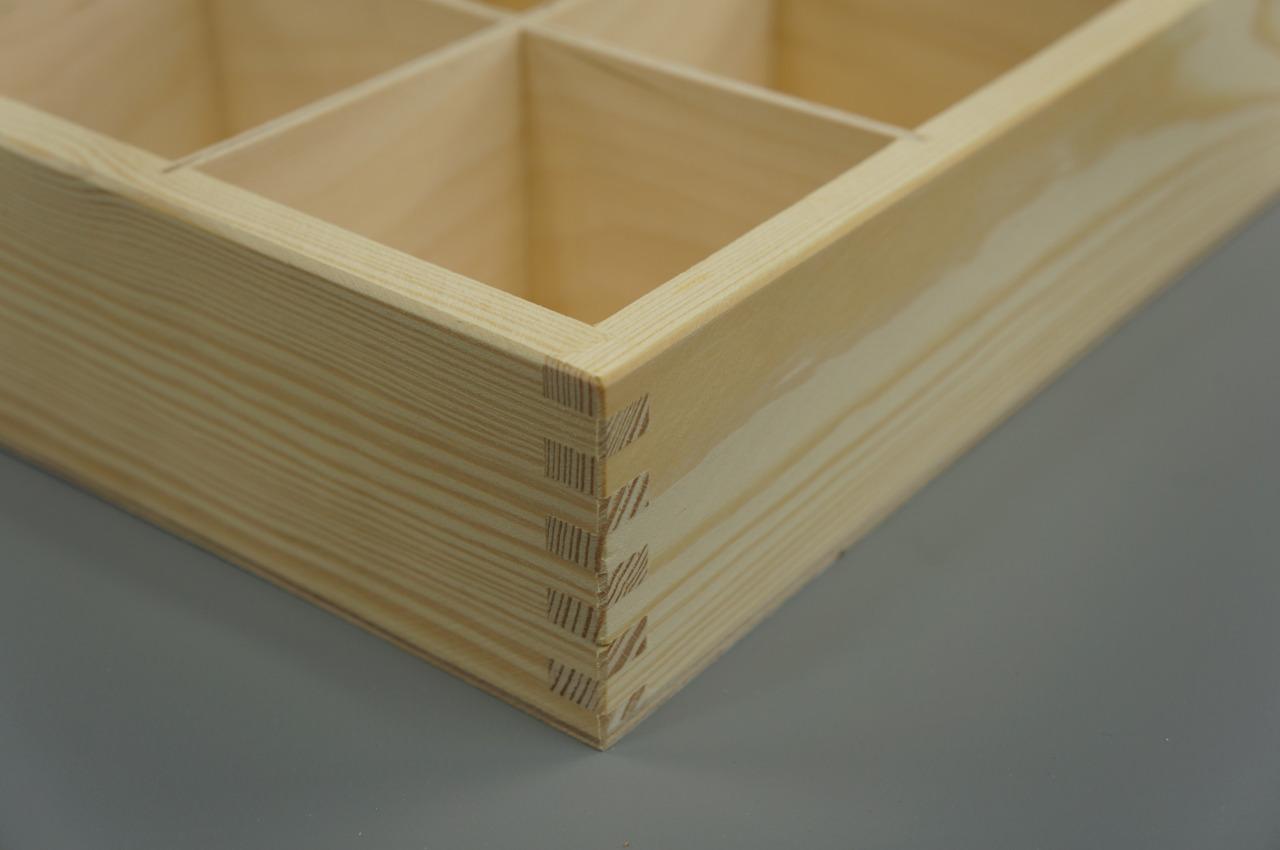 Wooden Tray Box 12 Compartment Display Storage Section Jewellery ...