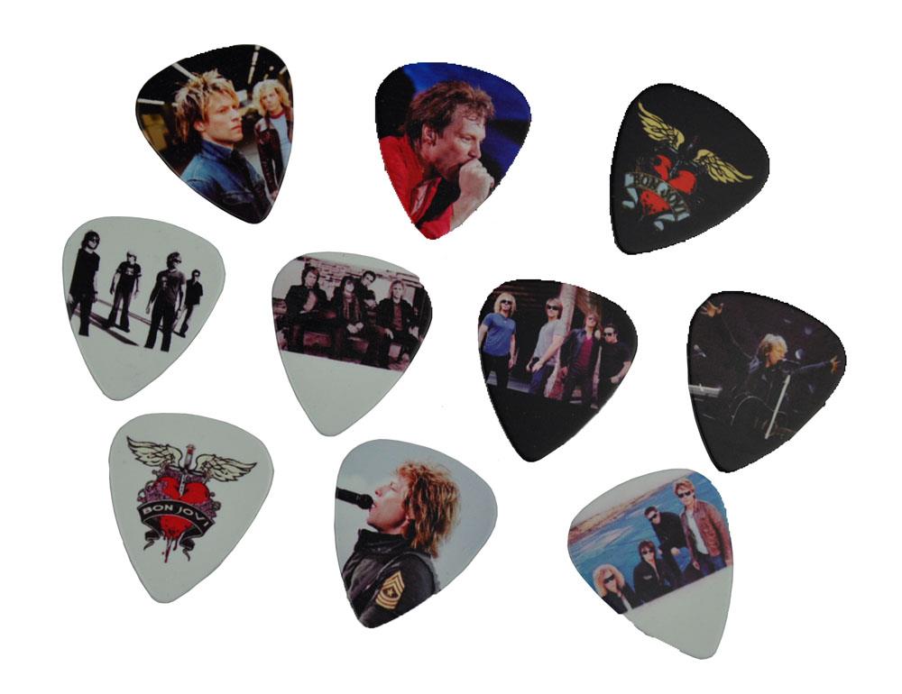 10pcs Rock Band 2 Sides Print Medium Guitar Picks ACDC Beatles GNR Pink ...