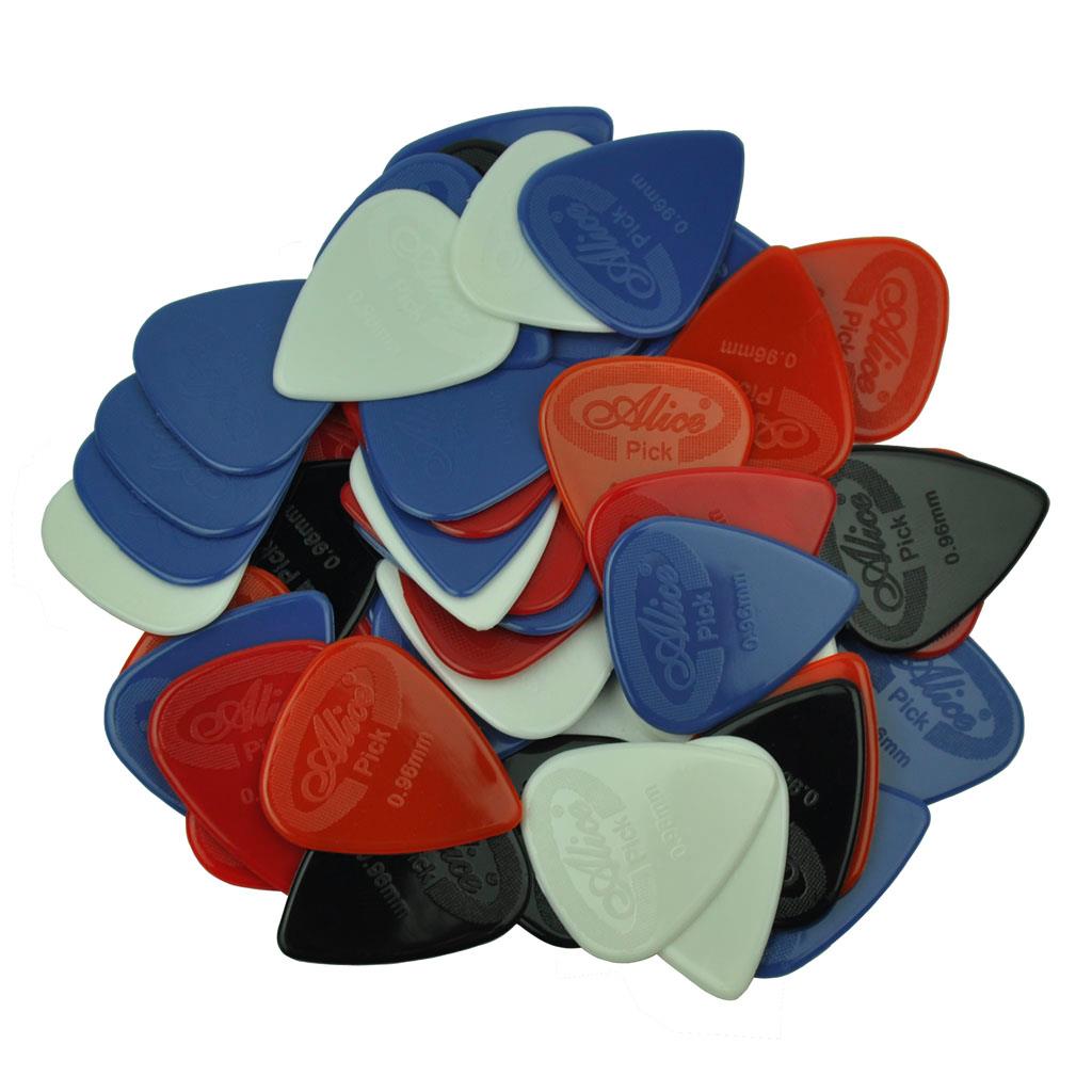 100pcs 0.58-1.5mm Glossy Anti-Skid Nylon Guitar Picks Plectrums Bass ...