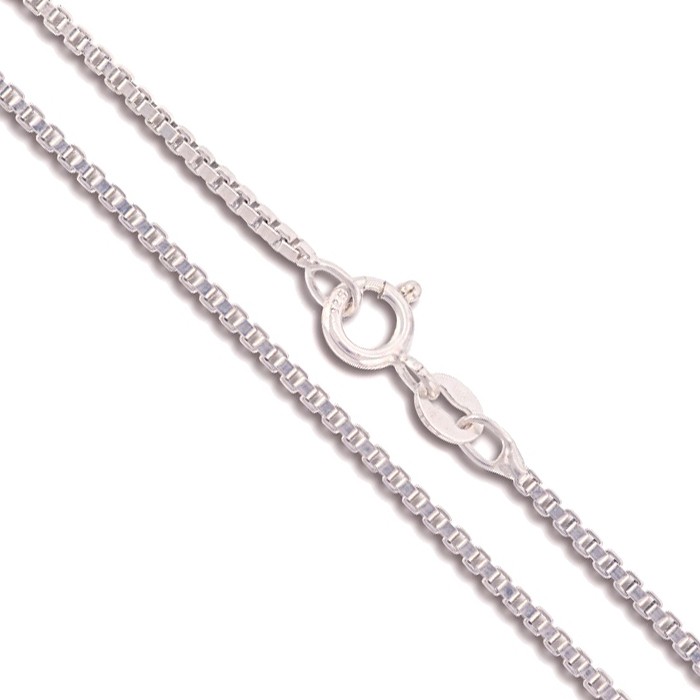 30" Sterling Silver Necklace Italian Box Chain Pure 925 Italy New USA ...