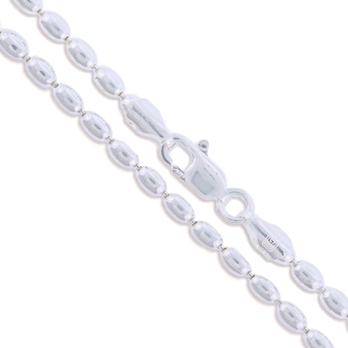 24" Sterling Silver Necklace Italian Ball Bead Chain Pure 925 Italy US ...
