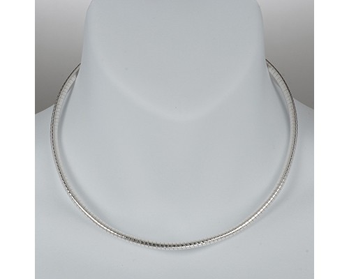 Sterling Silver Omega Necklace Round Snake Chain Pure 925 Italy New US ...