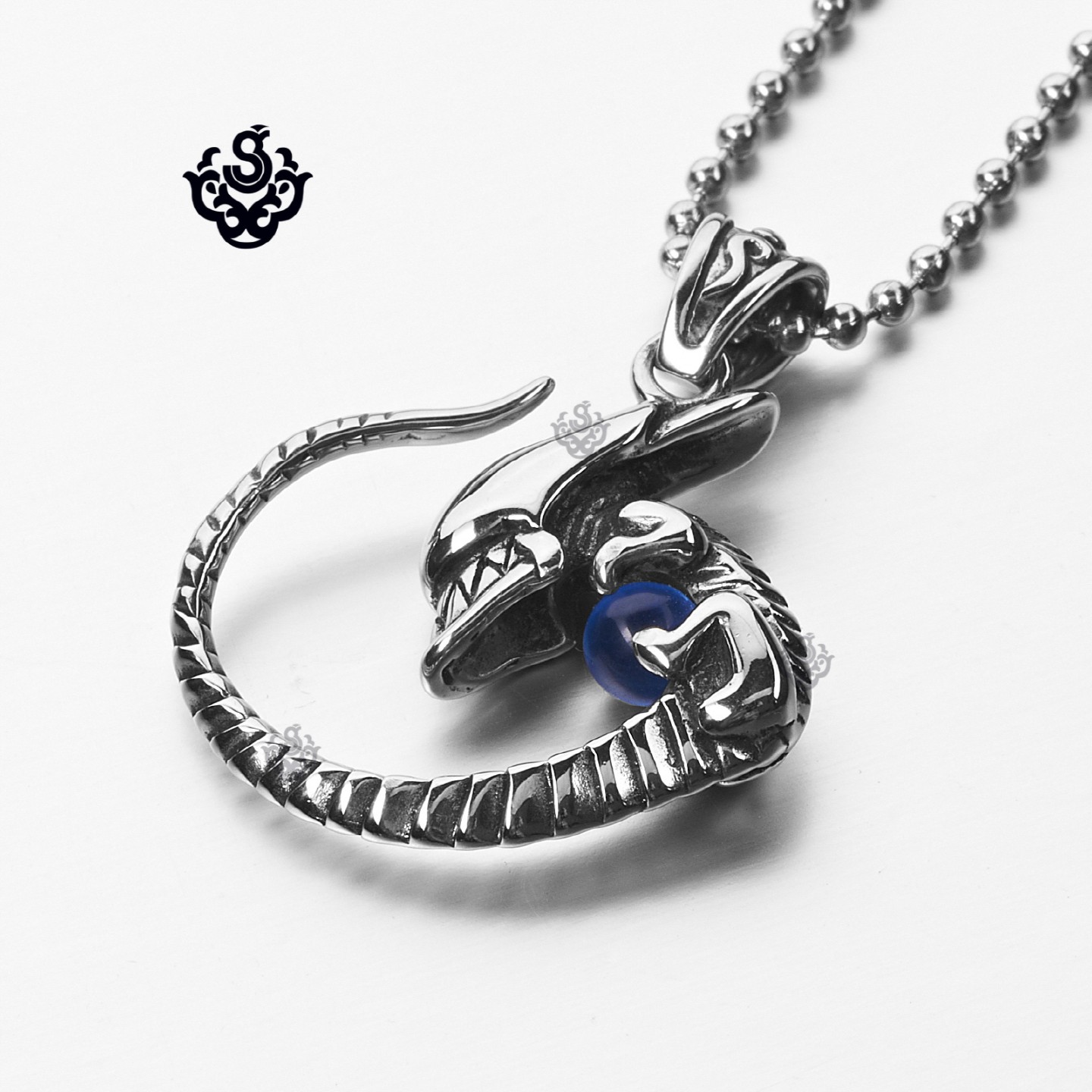 Silver Alien pendant with gemstone solid stainless steel necklace | eBay