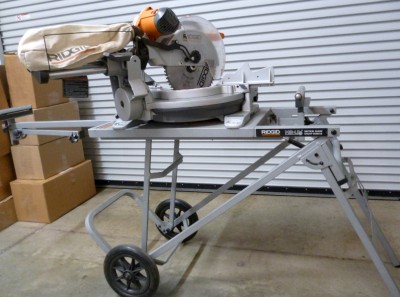 RIDGID 12" SLIDING COMPOUND MITER SAW EXACTLINE MS1290LZ & UTIL VEHICLE ...