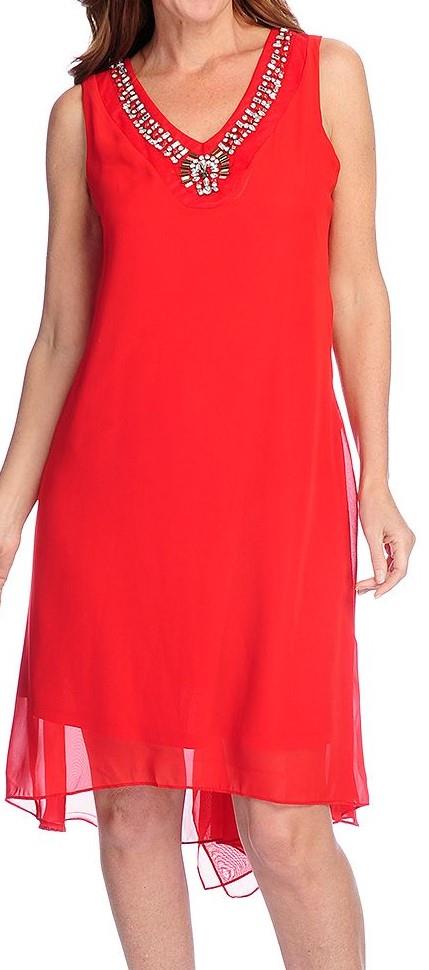 NEW - The Countess Collection Woven Sleeveless Embellished V-Neck Hi-Lo ...