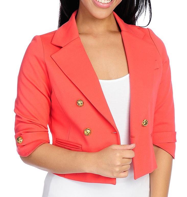 NEW - The Countess Collection Ponte Knit 3/4 Sleeved Cropped Jacket - S ...