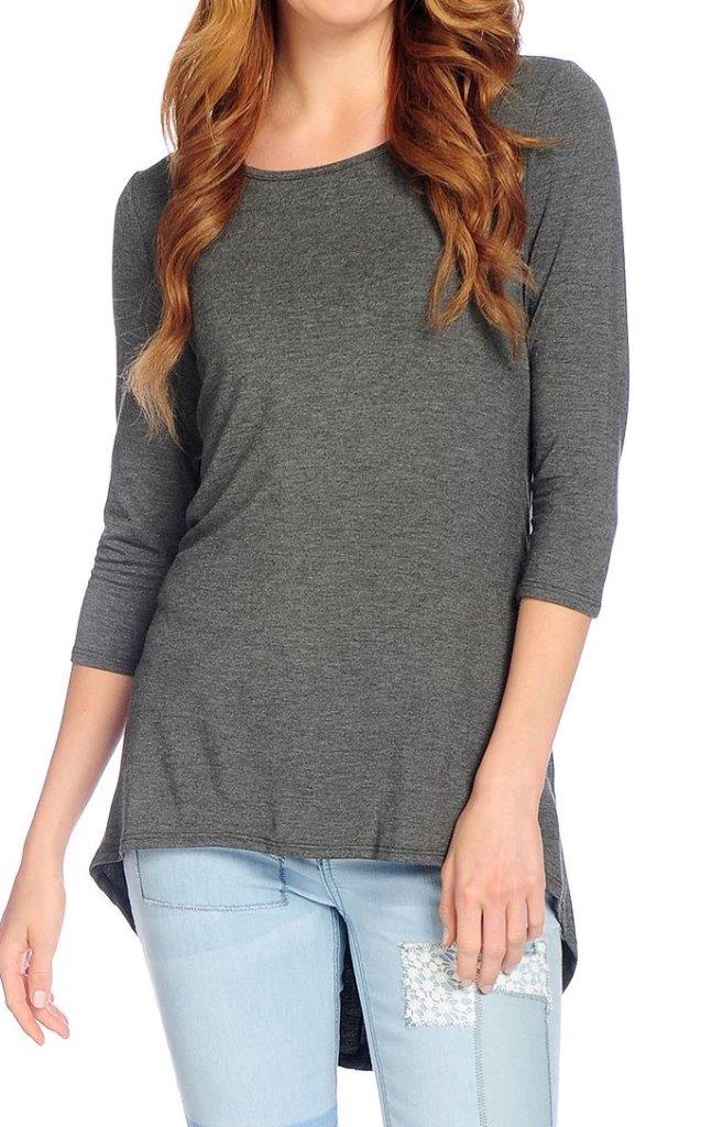 NEW - Indigo Thread Co.™ Stretch Knit 3/4 Sleeved Shirttail Hem Knotted ...