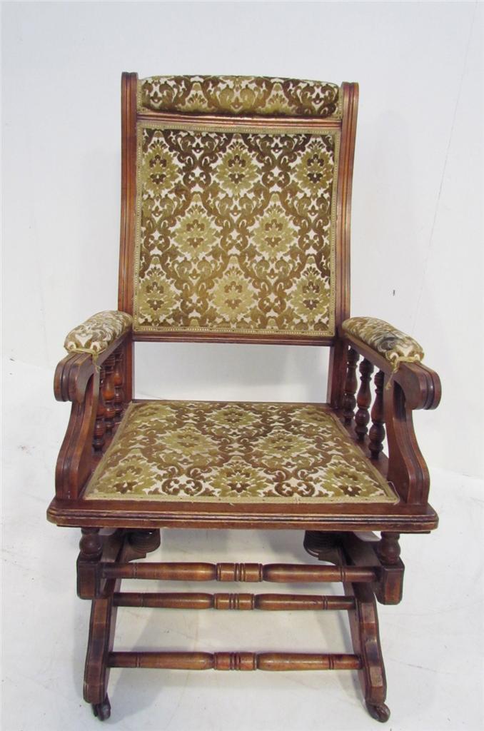 An Antique Walnut American Rocking Chair Armchair C 1910 | eBay