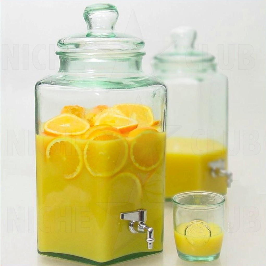 11.3 LITRE LARGE GLASS Beverage Jar Drink Dispenser Party Jug Juice ...