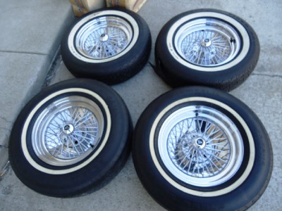 15" AMERICAN RACING VINTAGE 70S 80S 70S BASKET WIRE SPOKS WHEELS CHROME ...