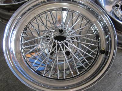 15" Vintage 1970's 1980's Basket Wire Spokes Wheels Set Chrome Rims ...